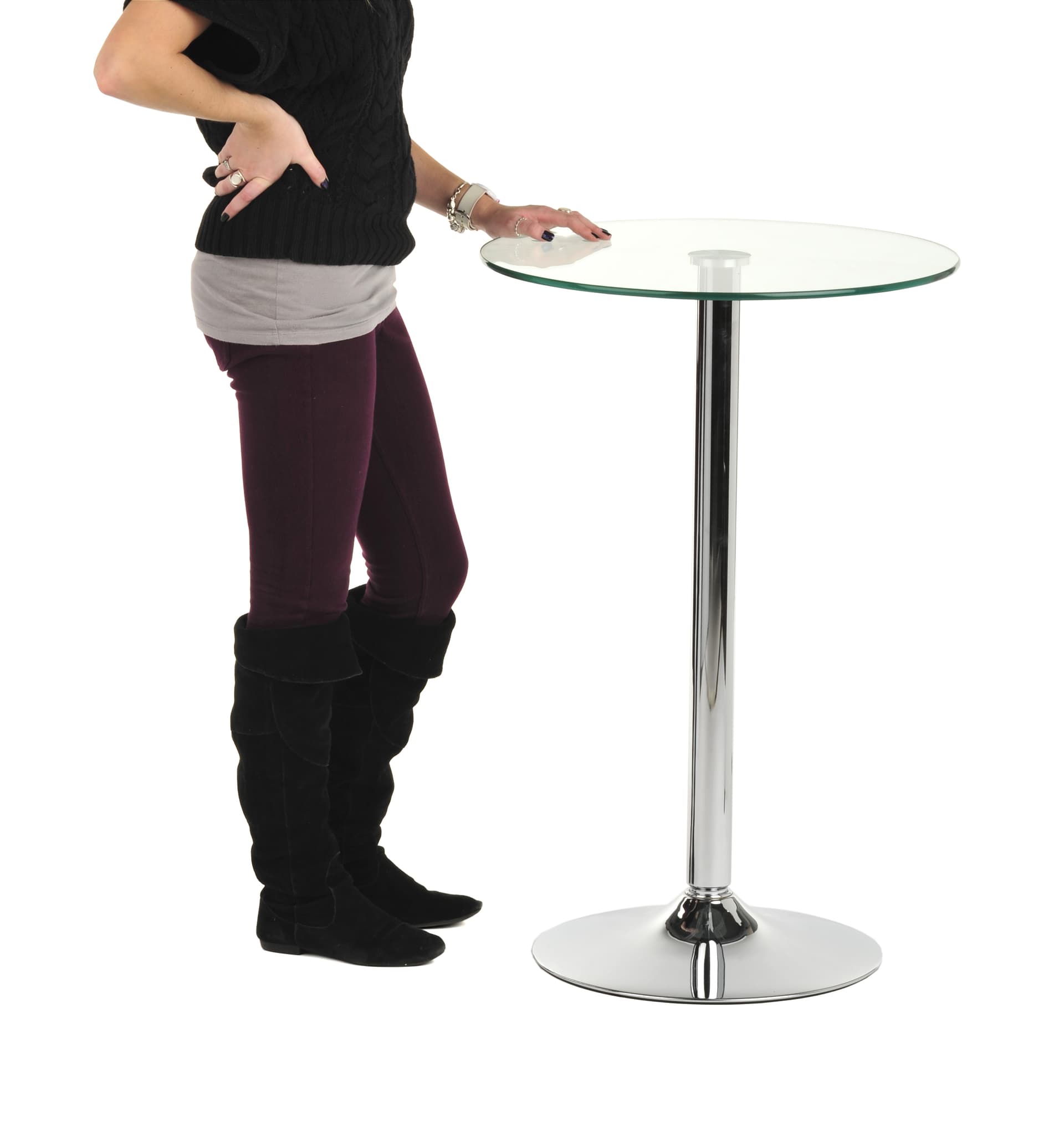 Glass High Top Table | Modern Dining and Bar Display | Displays2Go