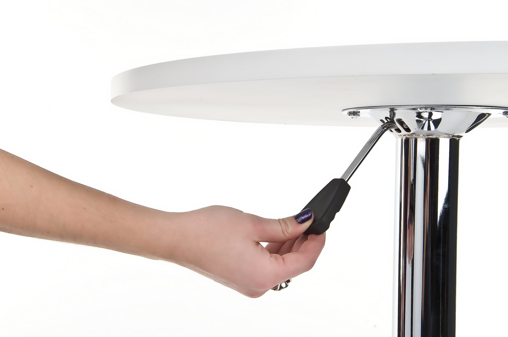 White Bar Table | Event Display With Round Top | Displays2Go