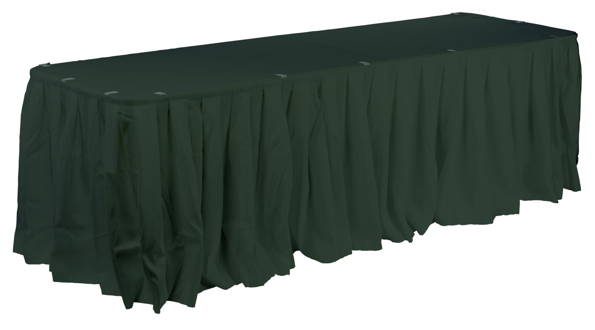 Banquet Table Skirting | Hunter Green Fabric w/ Box Pleat | Displays2Go
