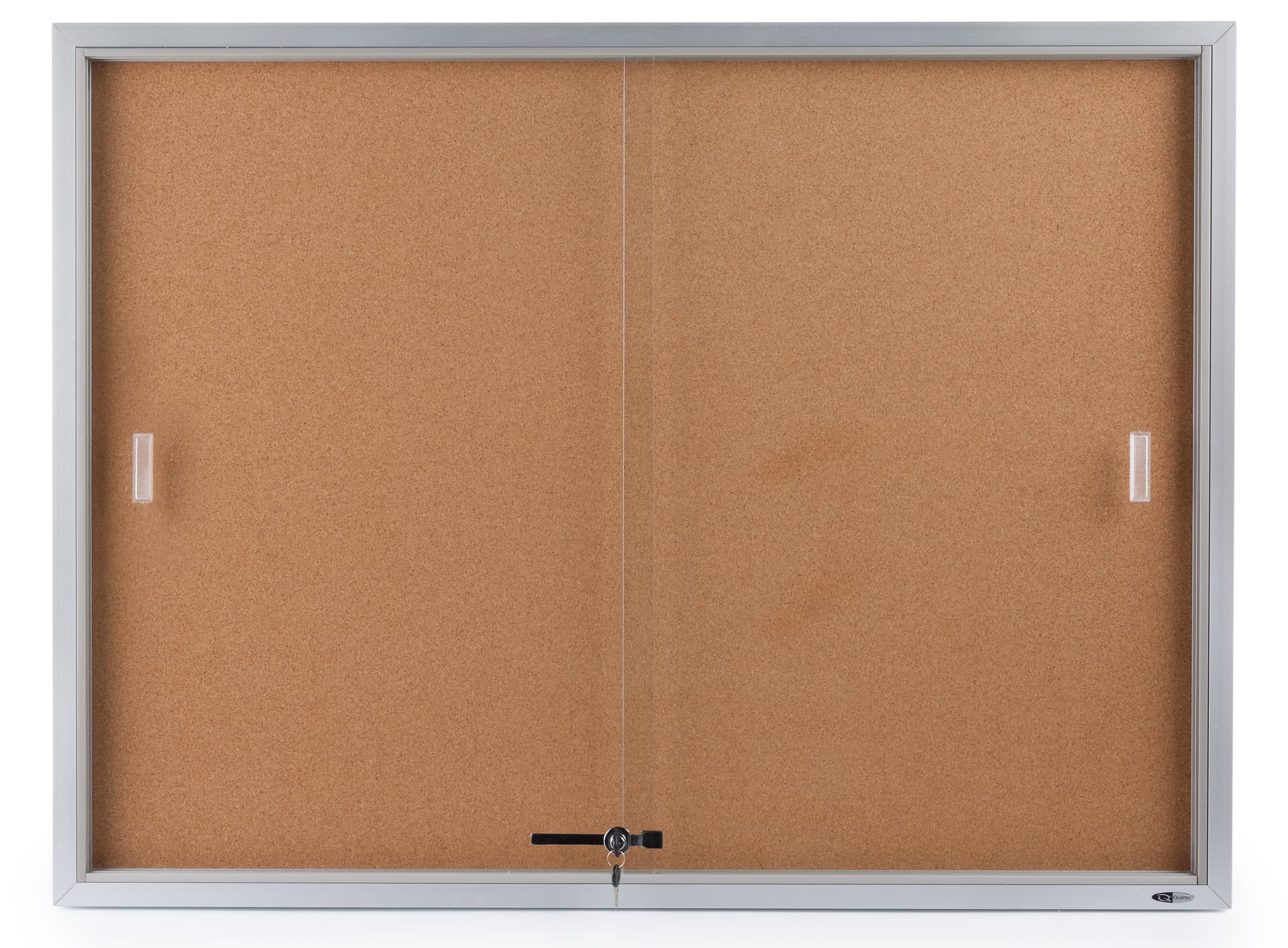 4' x 3' Silver Glass Enclosed Bulletin Board | Displays2Go