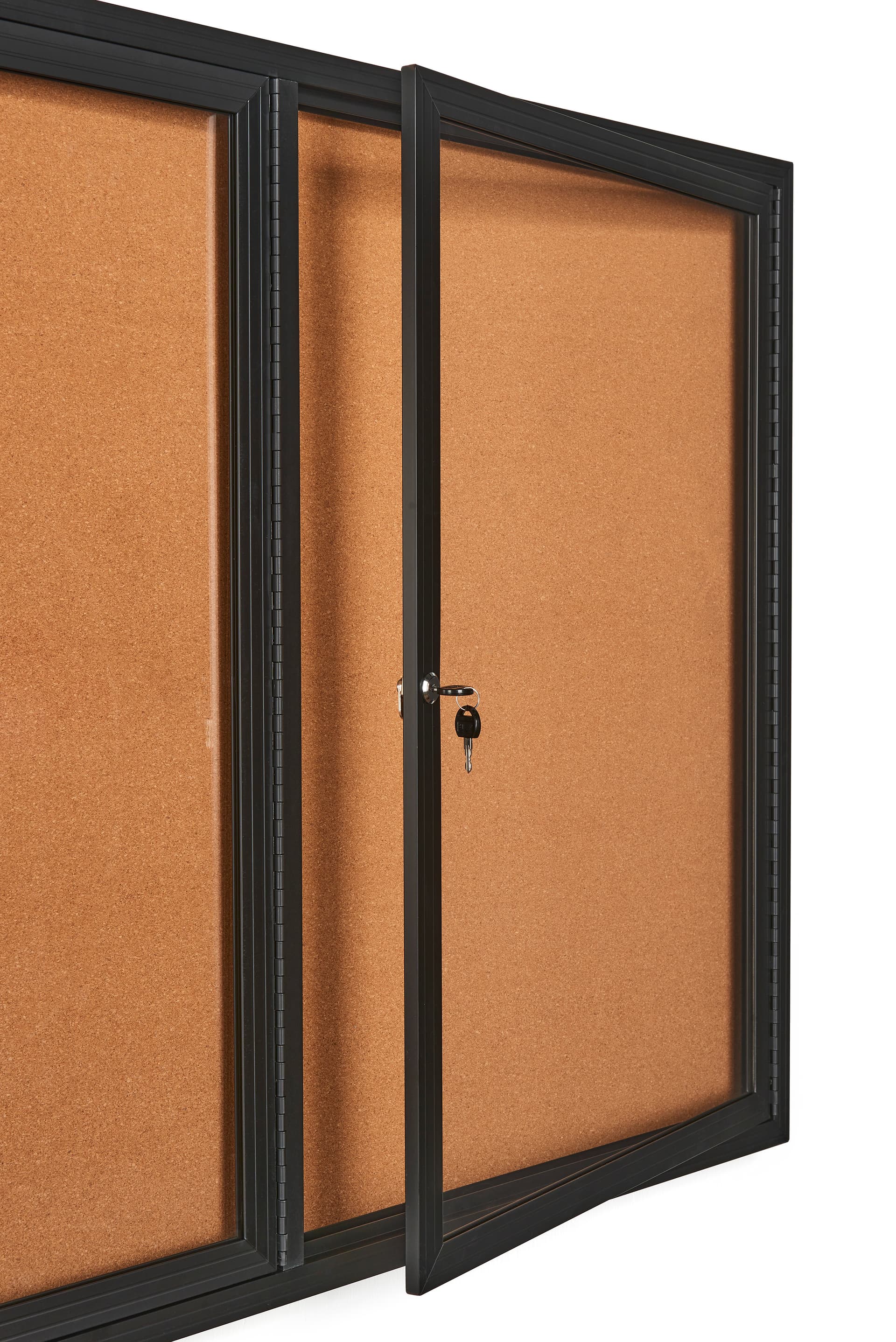 72" x 36" Locking Bulletin Boards | Black or Silver Finish | Displays2Go