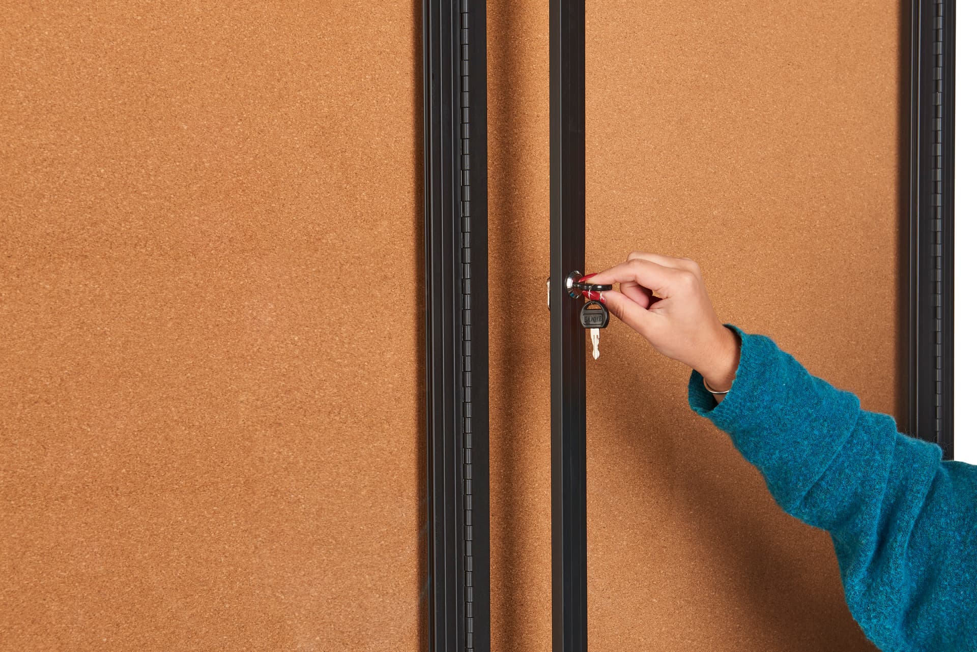 72" x 36" Locking Bulletin Boards | Black or Silver Finish | Displays2Go