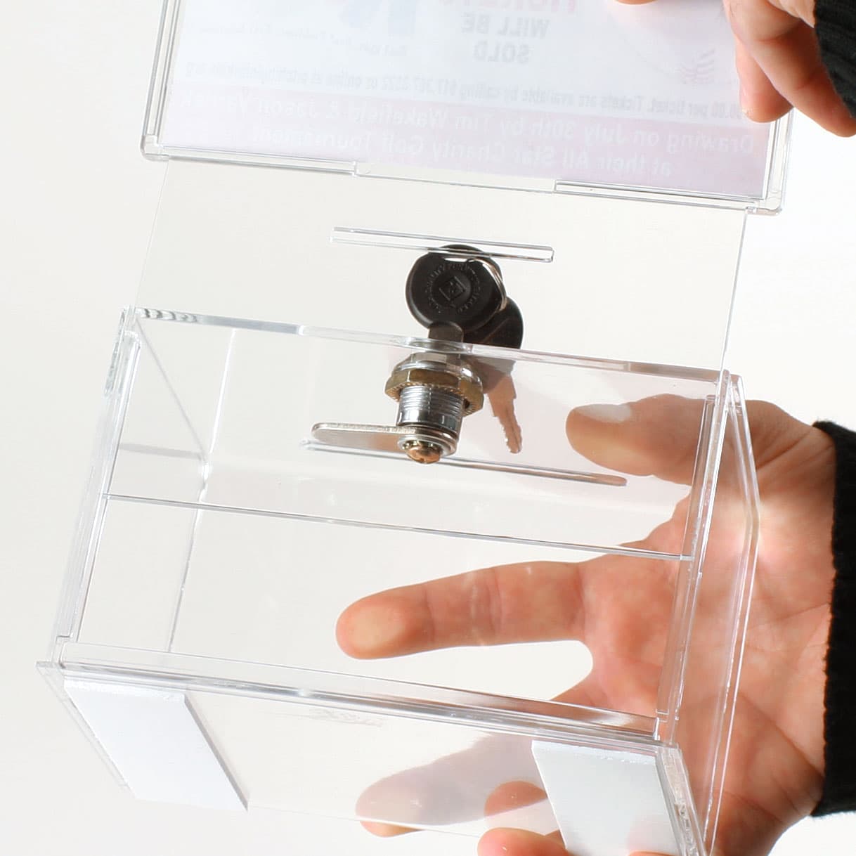 Locking Suggestion Box | Mini Molded Clear Acrylic Bin | Displays2Go