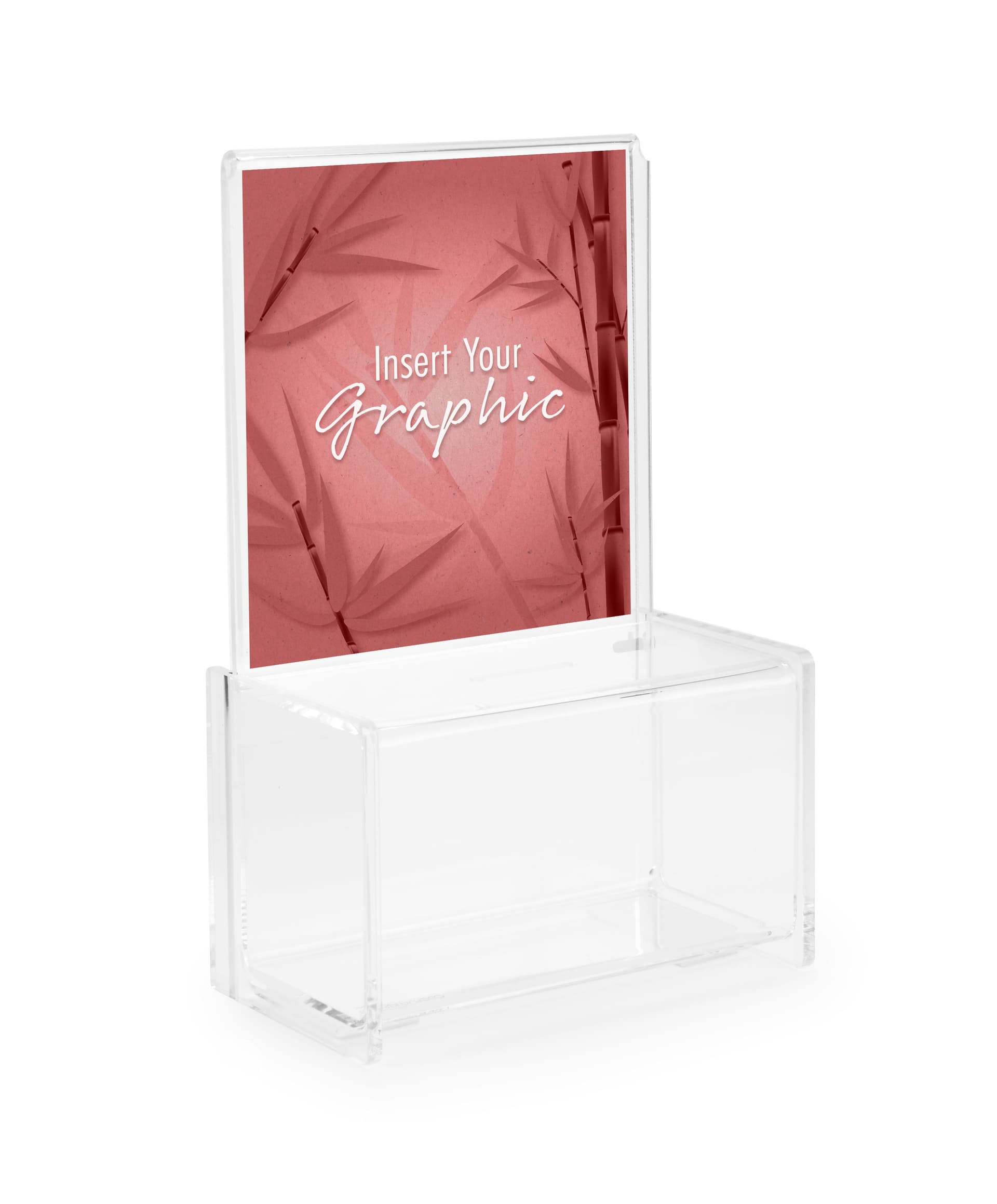 Acrylic Donation Box | Locking Bin w/ Sign Header | Displays2Go