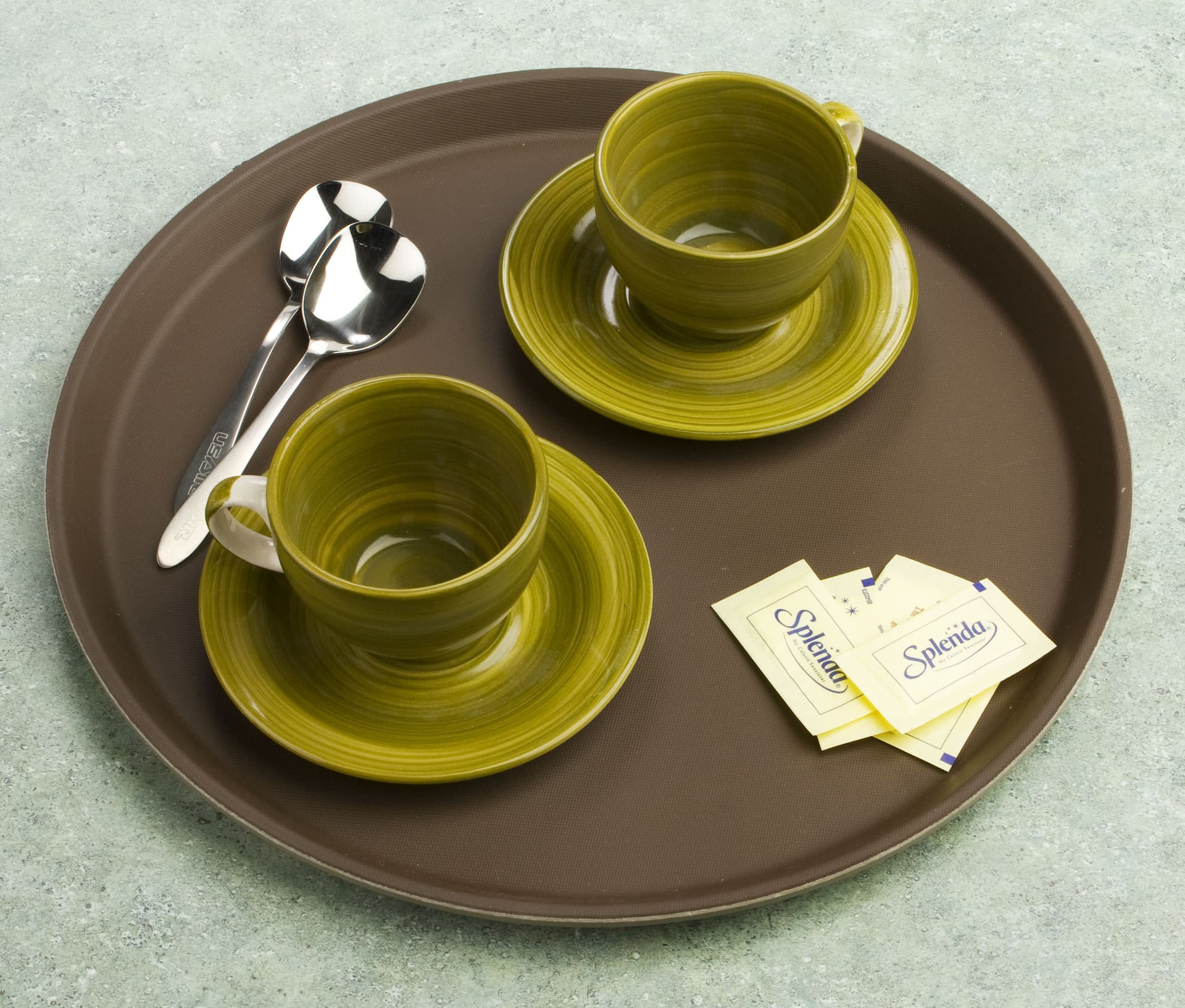 Food Service Tray | 14" Round Design, "Tavern Tan" | Displays2Go