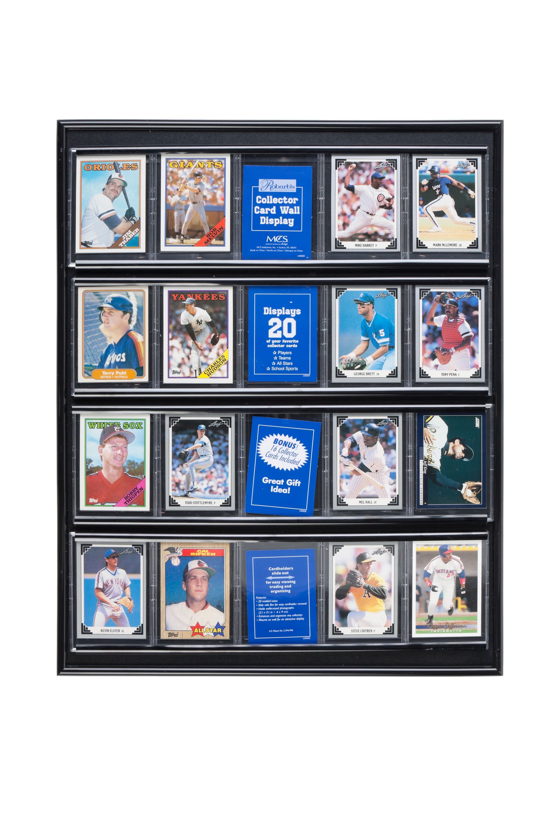 Baseball Card Frame | (20) Slot Wall Mount Display | Displays2Go
