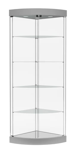 Corner Display Case | Four Hidden Casters | Displays2Go