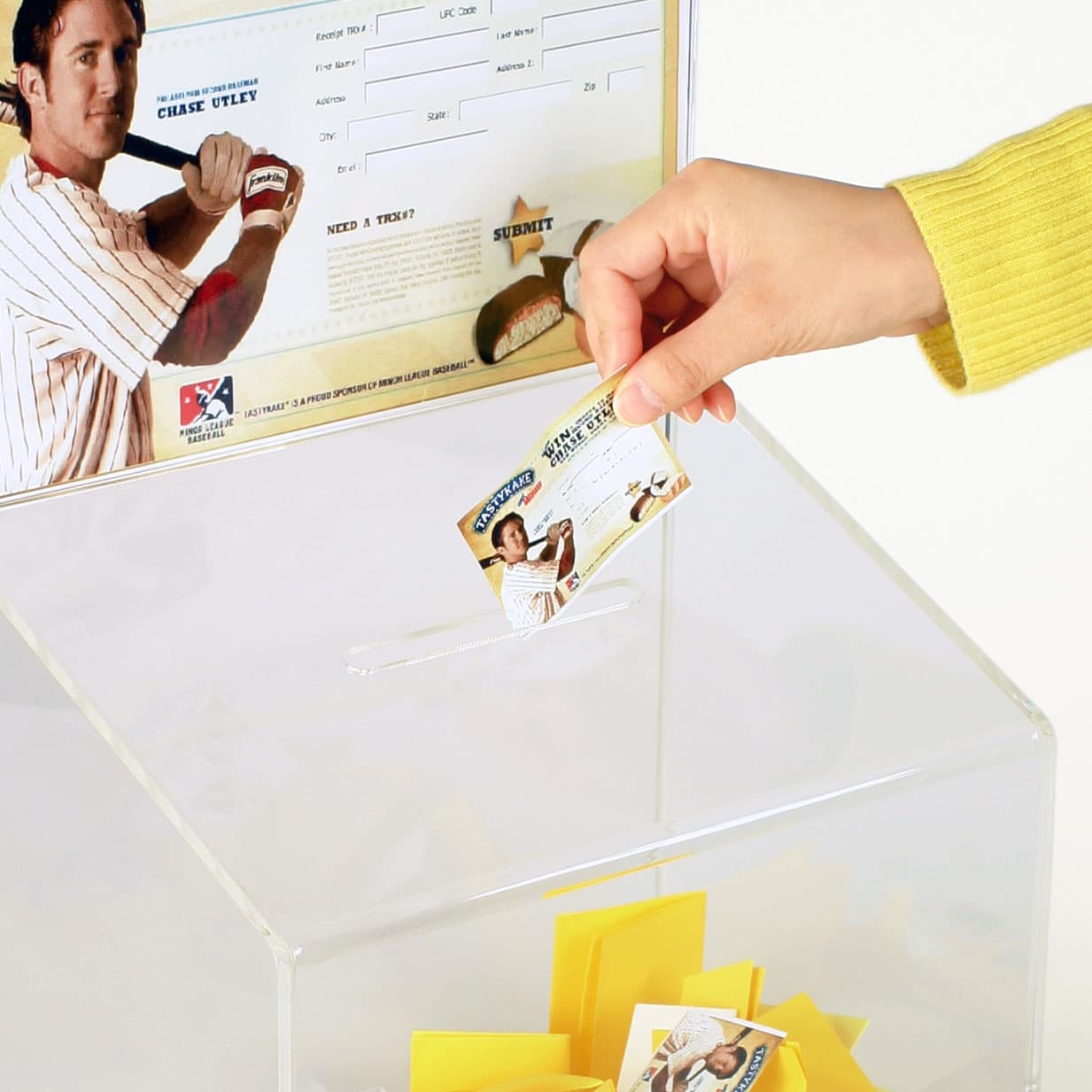 Sweepstakes Box | Display With Security Lock and Sign Channel | Displays2Go