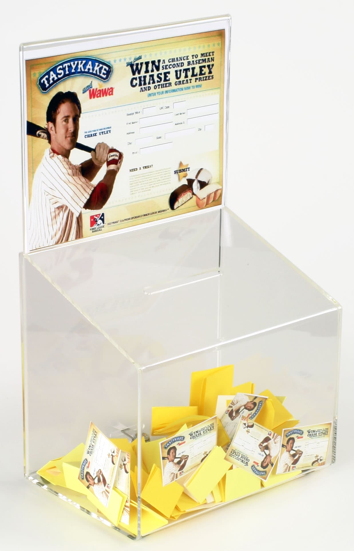 Sweepstakes Box | Display With Security Lock and Sign Channel | Displays2Go