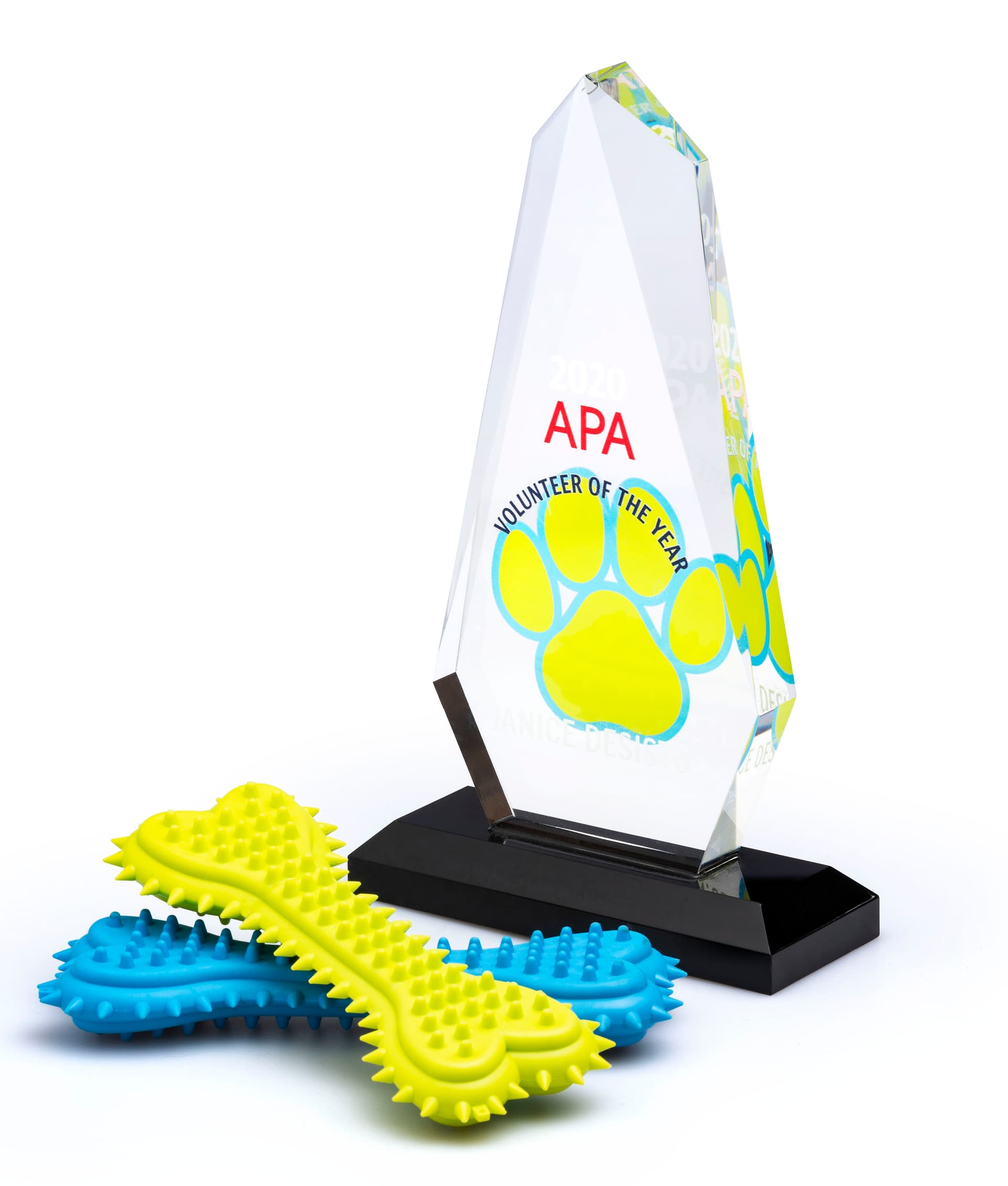 Acrylic Rectangle Teardrop Award | Included Black Base | Displays2Go