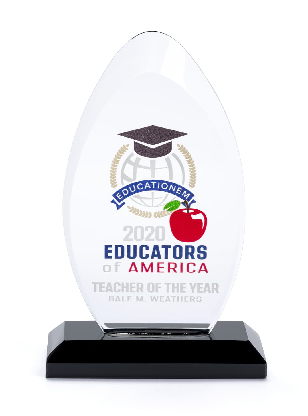 Custom Glass Recognition Award | Full-Color Graphics | Displays2Go