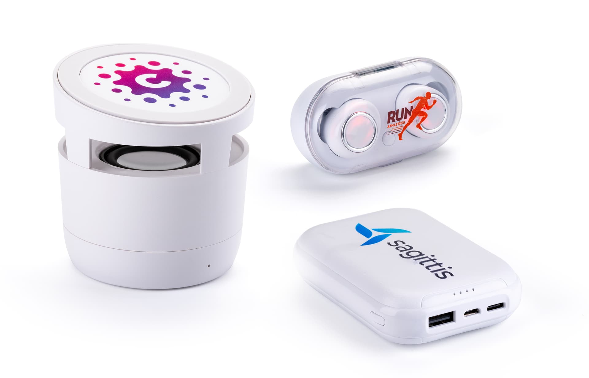 Custom Tech Giveaway Sample Kit | Speaker, Earphones & Power Bank ...