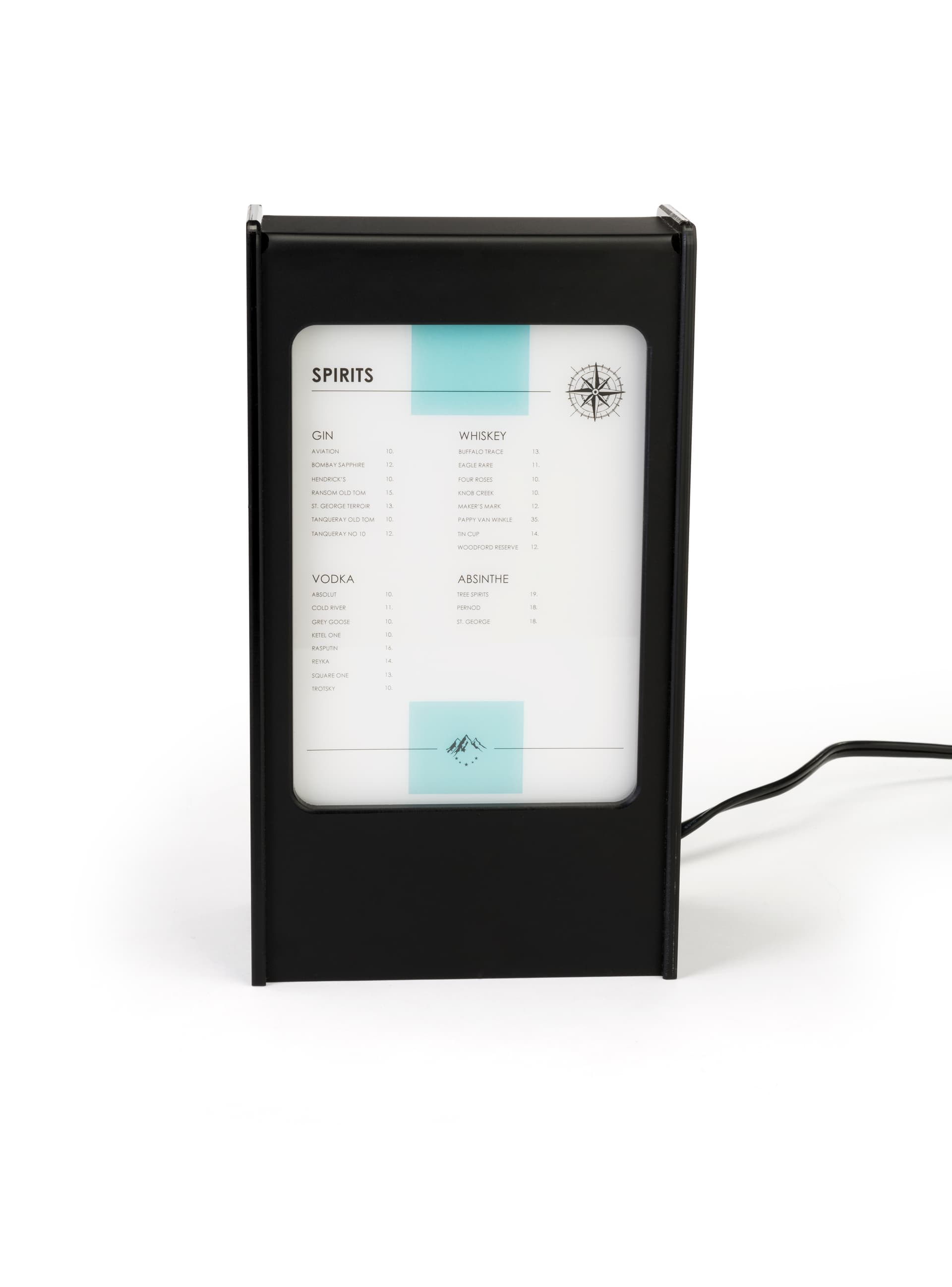 LED Menu Stand Power Bank | Illuminated 5 x 7 Lightbox | Displays2Go