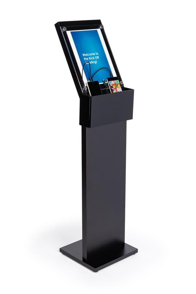 Mobile Charging Station with Floor Sign Holder | Lobby Power Bank ...