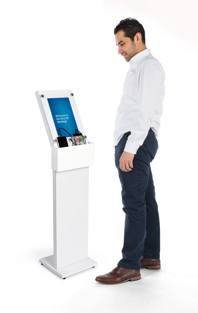 Cell Phone Charging Station with Sign | Lobby Power Kiosk | Displays2Go