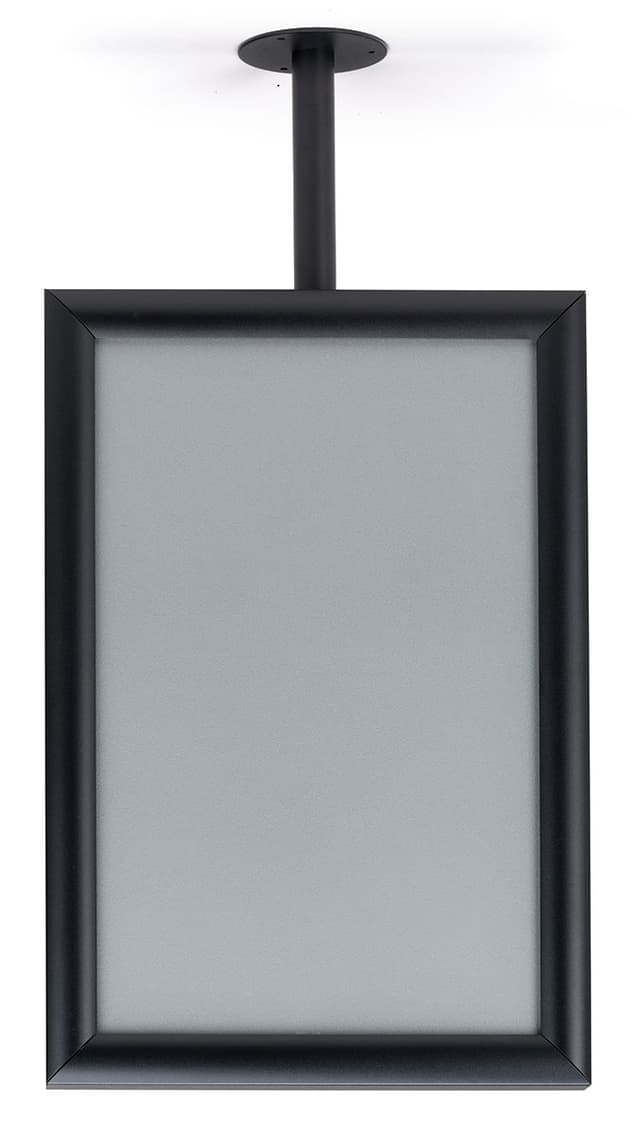 Black Flange Mount Ceiling Sign Holder Frame | 11” x 17” | Displays2Go