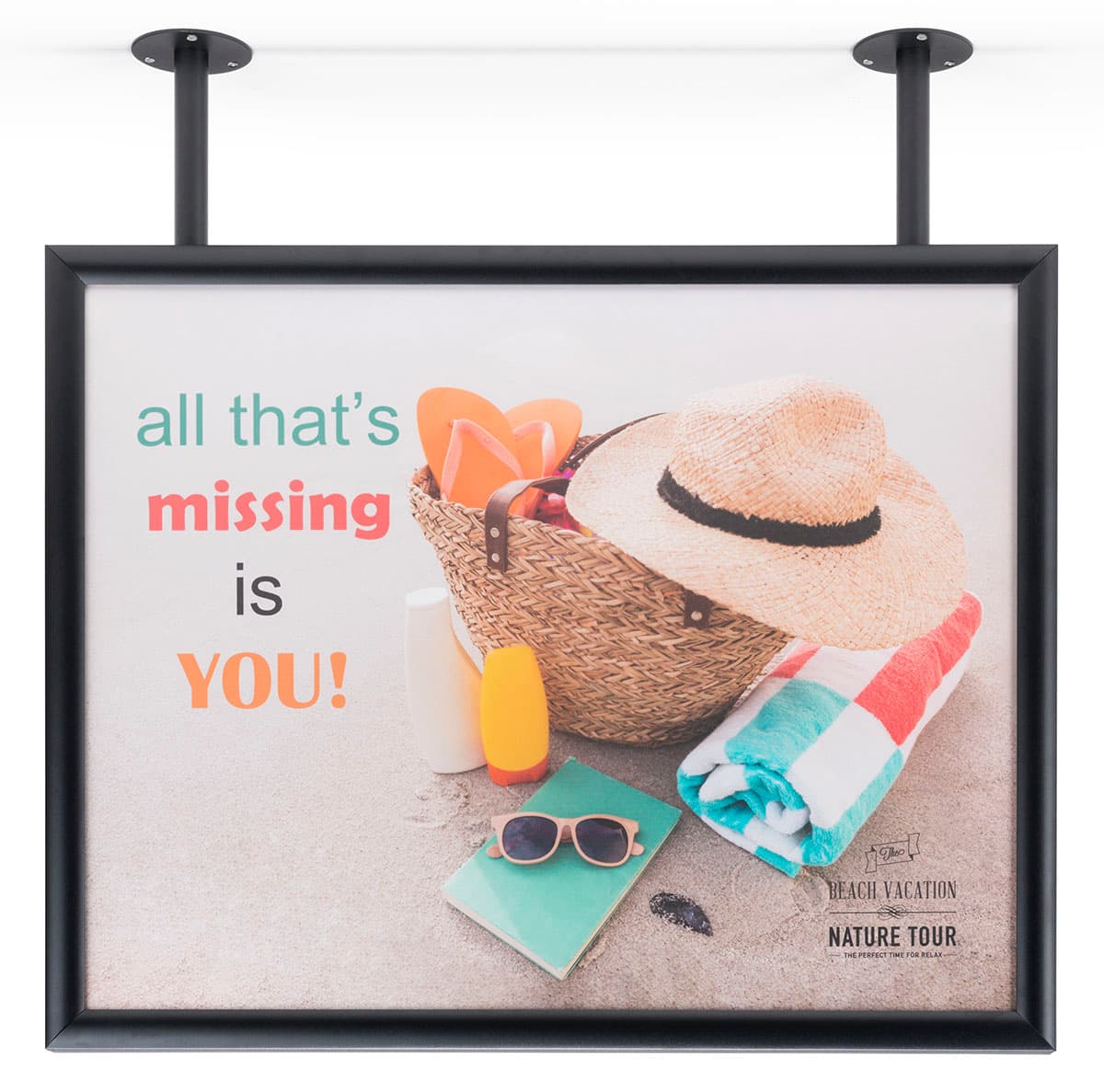 2-Post Flange Ceiling Graphic Sign Hanger | 28” x 22” Media Size ...