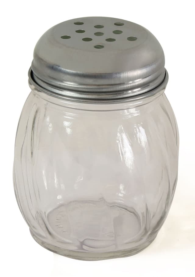 Cheese Shakers - Stainless Steel Top With Holes & Glass Case | Displays2Go