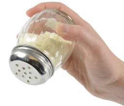 Cheese Shakers - Stainless Steel Top With Holes & Glass Case | Displays2Go
