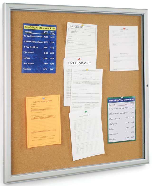 3' x 3' Large Corkboard - Aluminum Silver Frame | Displays2Go