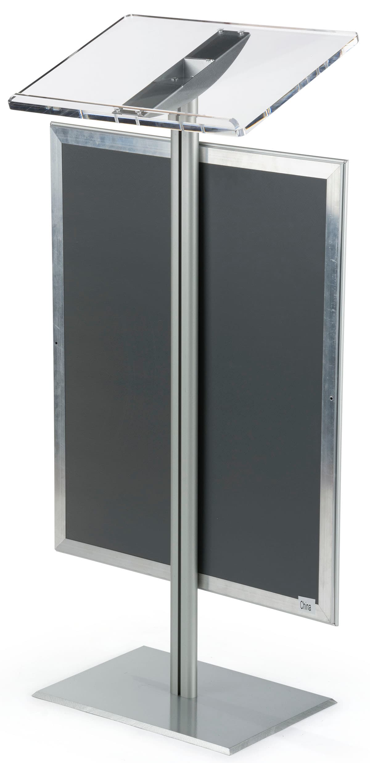 Silver Economy Lectern with Poster Frame | 22" x 28" Snap Edges ...