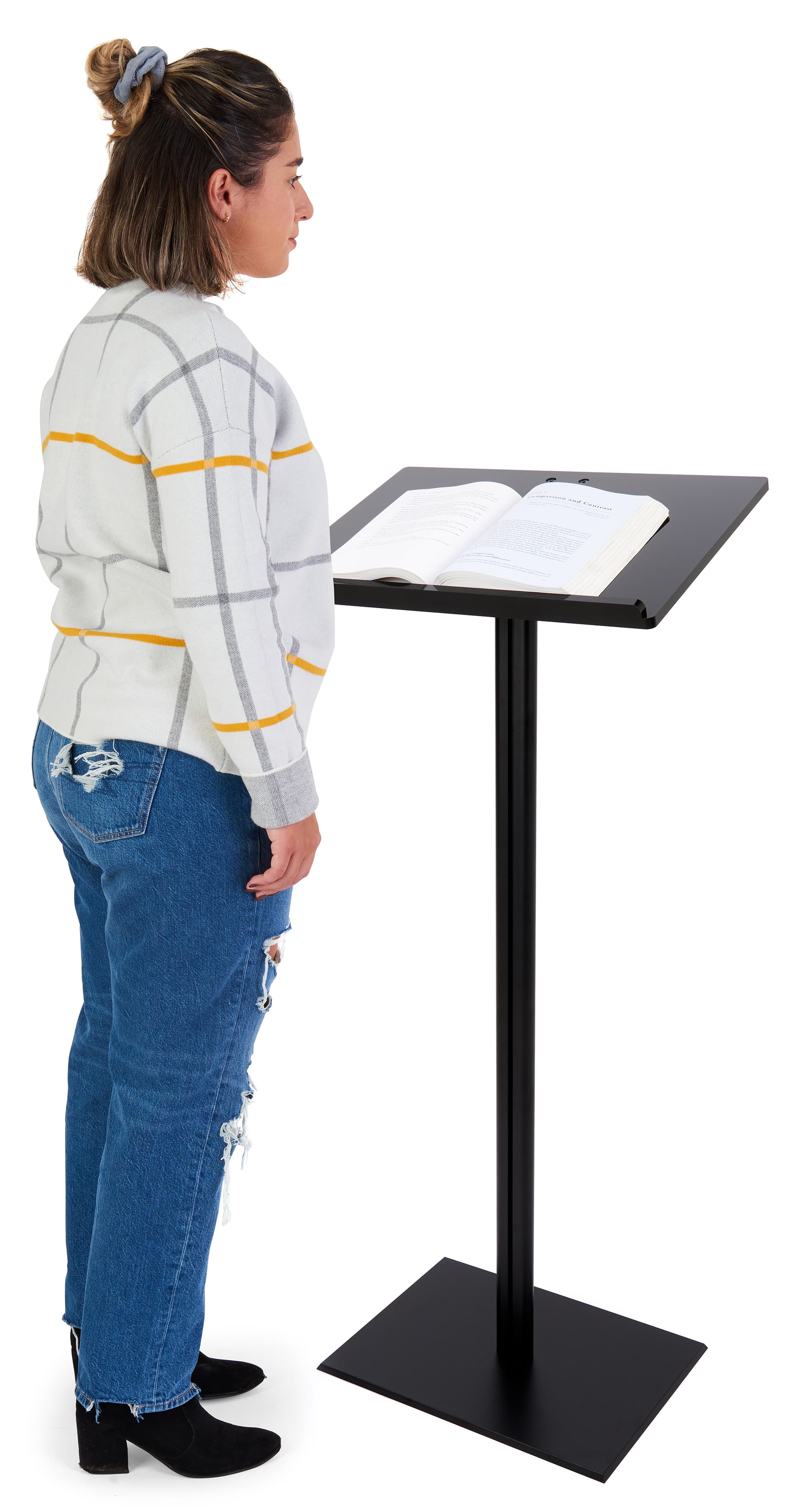 Basic Podium | Black with Aluminum Post and Base | Displays2Go