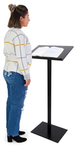 Basic Podium | Black with Aluminum Post and Base | Displays2Go