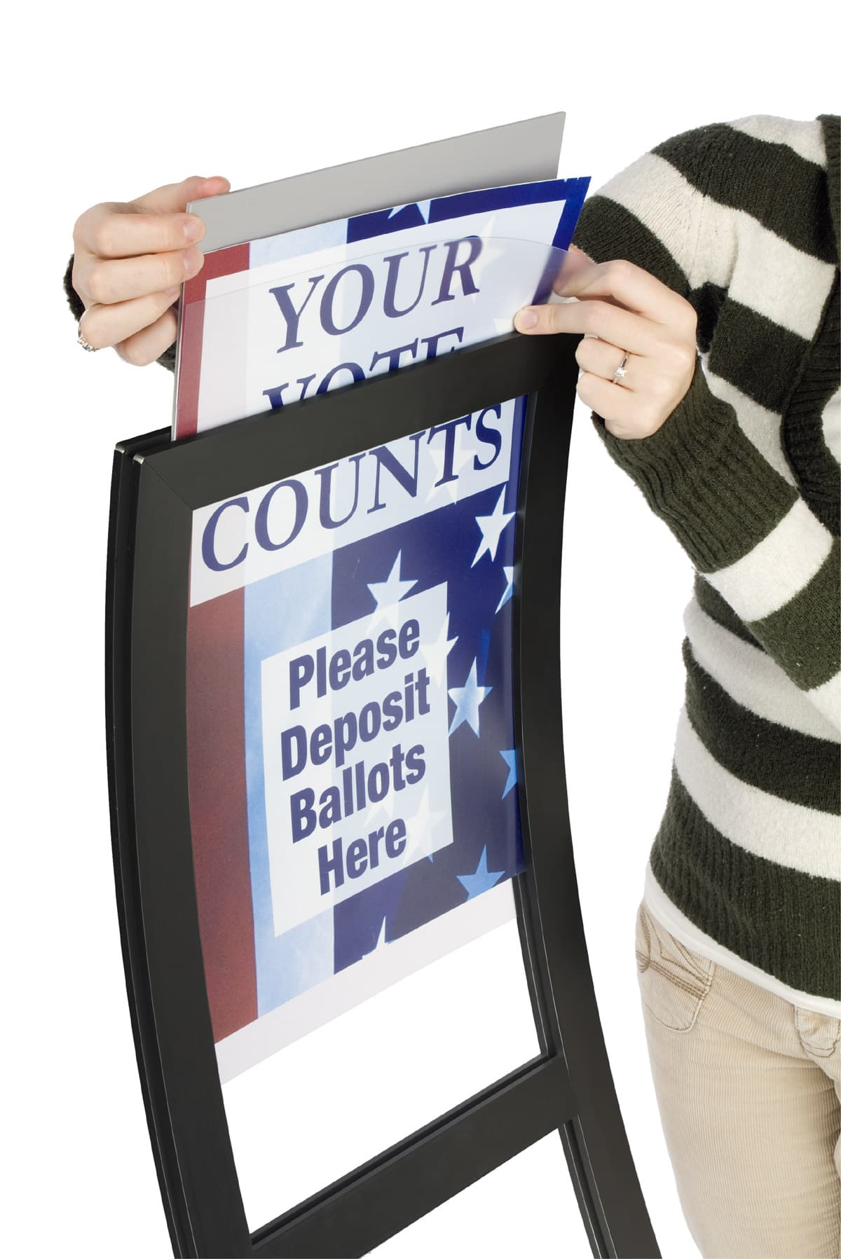 Menu Display for Restaurants | Curved Black Floor Standing Frame ...
