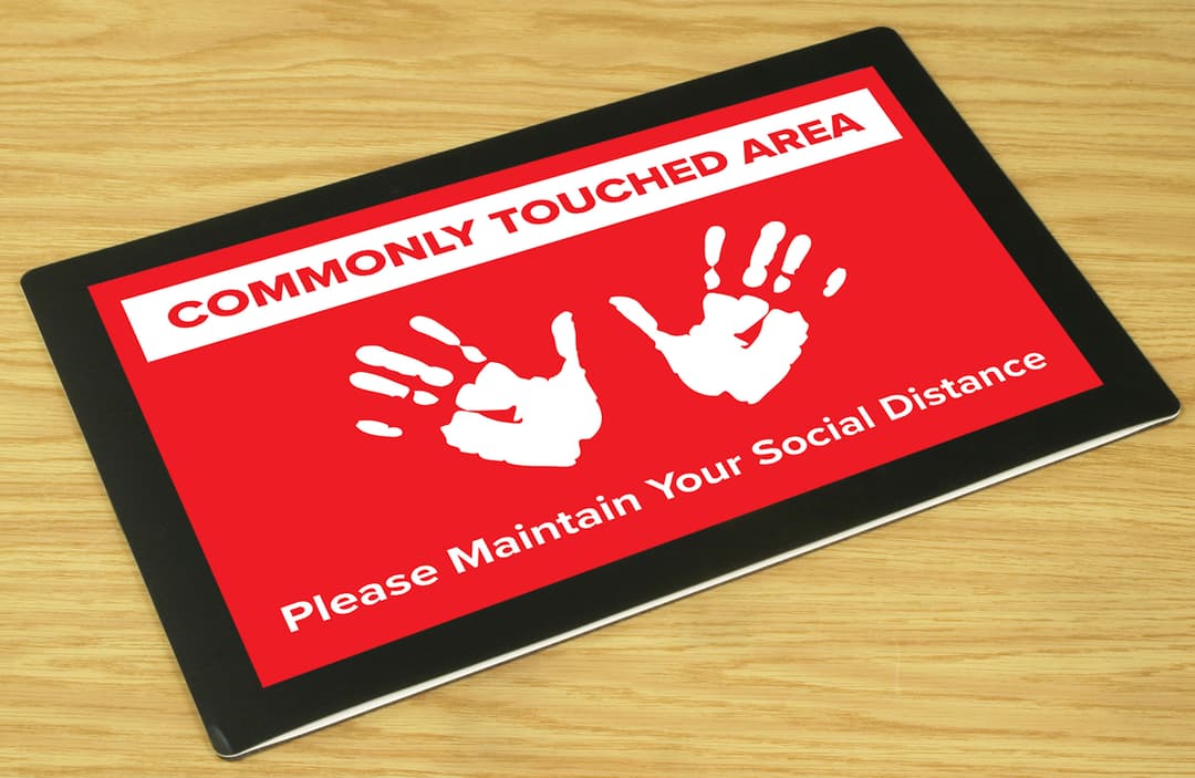 Social Distancing Countertop Mat | 17" x 11" Sign Insert | Displays2Go