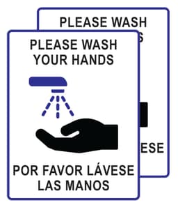 Bilingual Handwashing Posters | Set of 2 Single-Sided Inserts | Displays2Go
