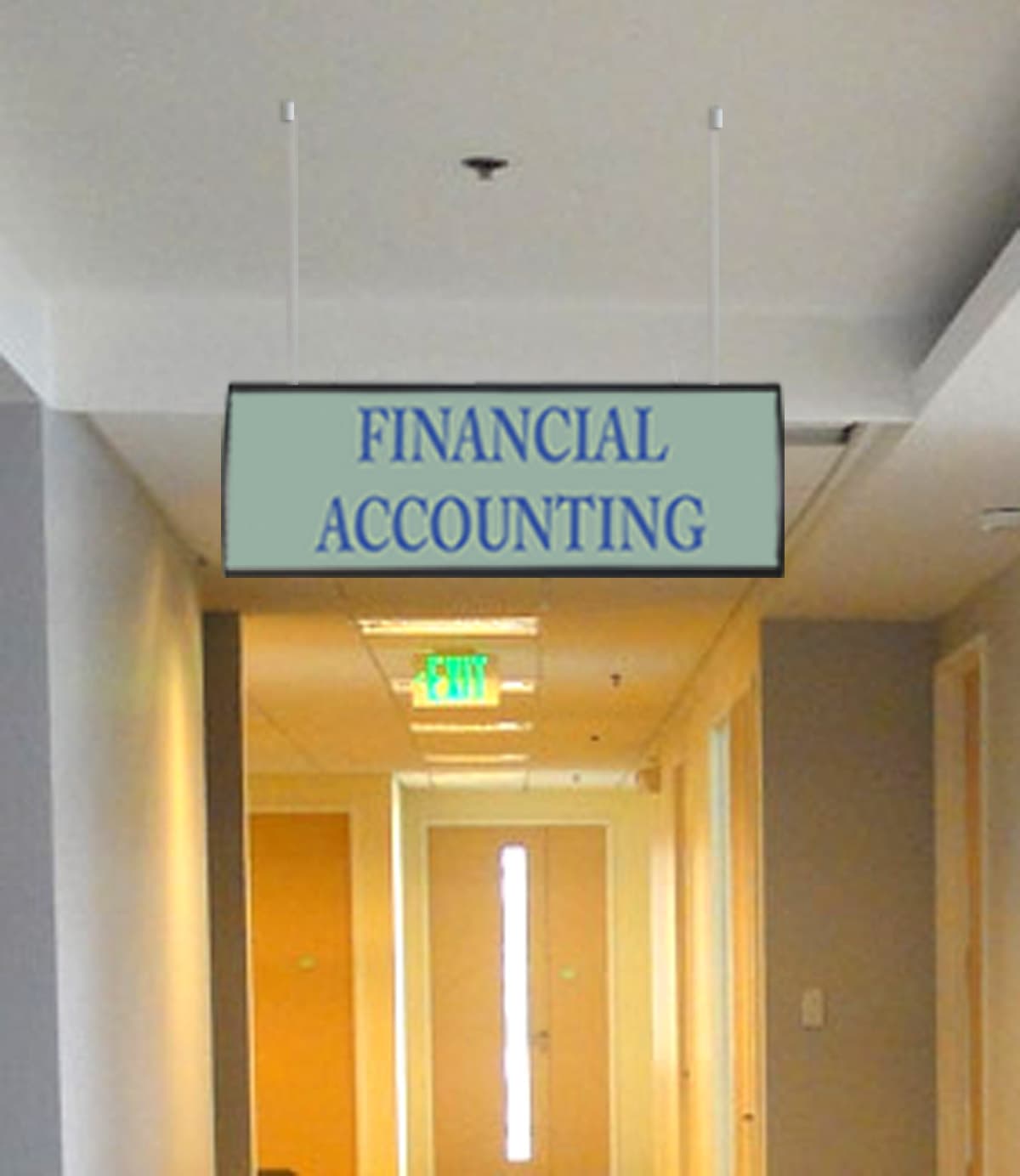 Interior Office Signage | 22 x 7.75 Hanging Sign - Front-Loading ...