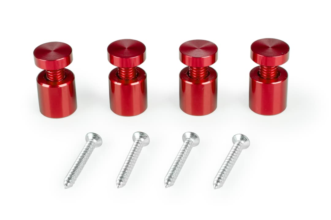 Red Sign Standoffs | Through Grip Signage Holder | Displays2Go