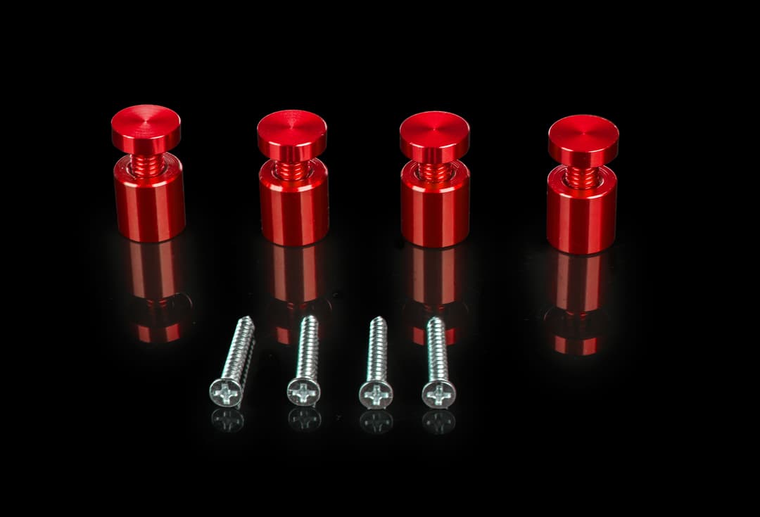 Red Sign Standoffs | Through Grip Signage Holder | Displays2Go