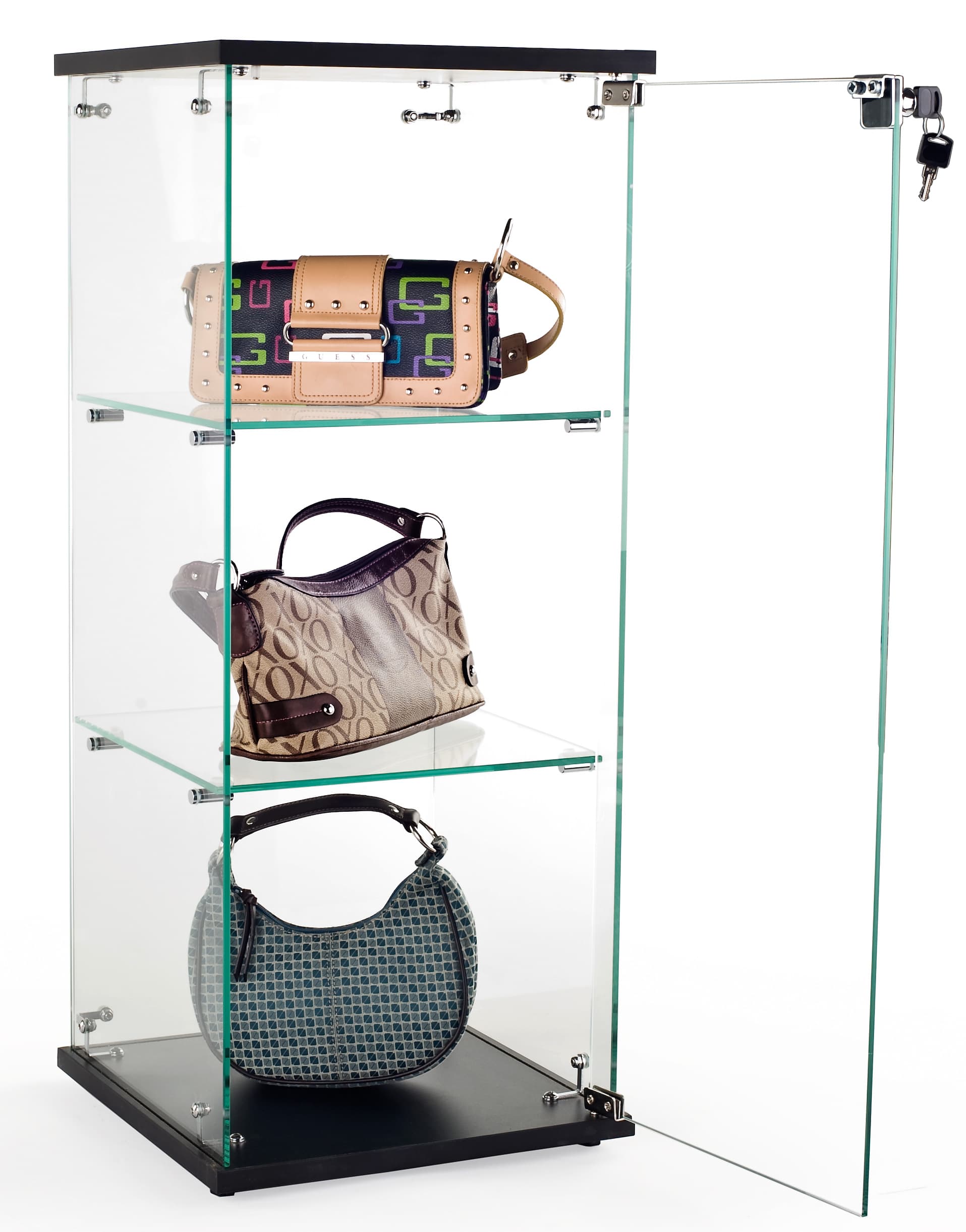 Countertop Glass Display Case | Full View Showcase with 3 Tiers ...