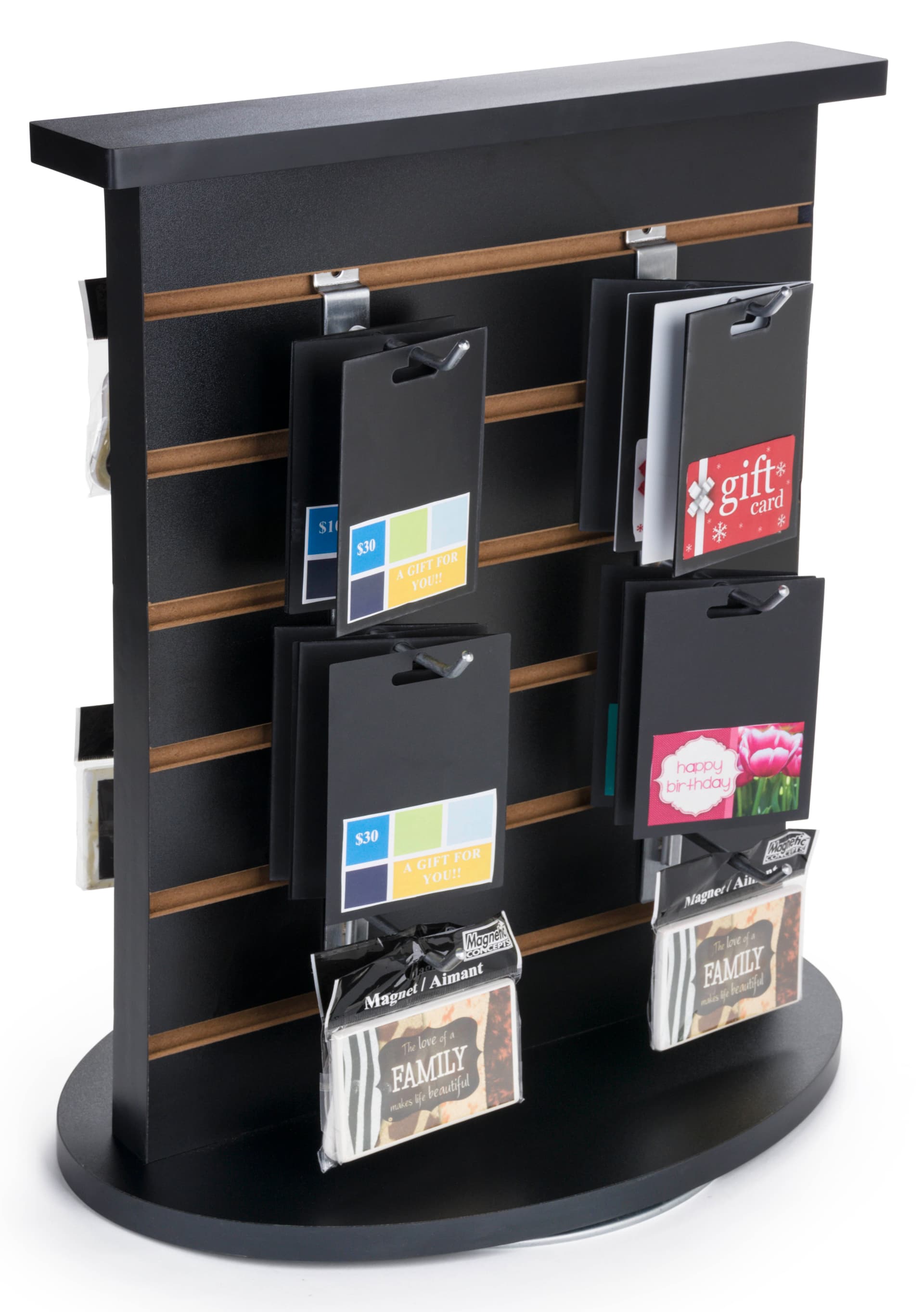 Counter Slatwall Spinner | Oval Base on Turntable | Displays2Go