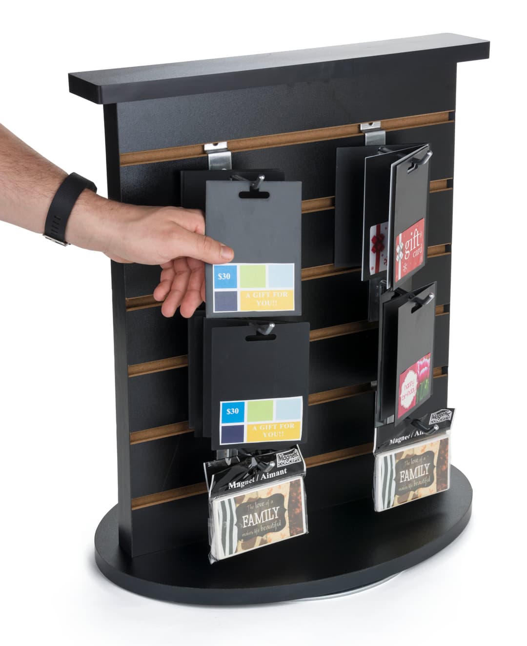 Counter Slatwall Spinner | Oval Base on Turntable | Displays2Go