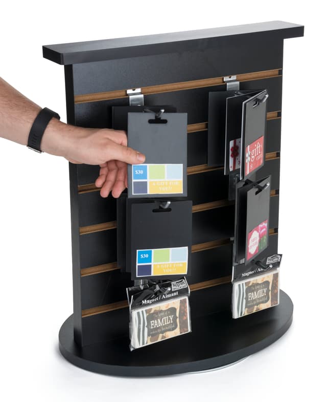 Counter Slatwall Spinner | Oval Base on Turntable | Displays2Go