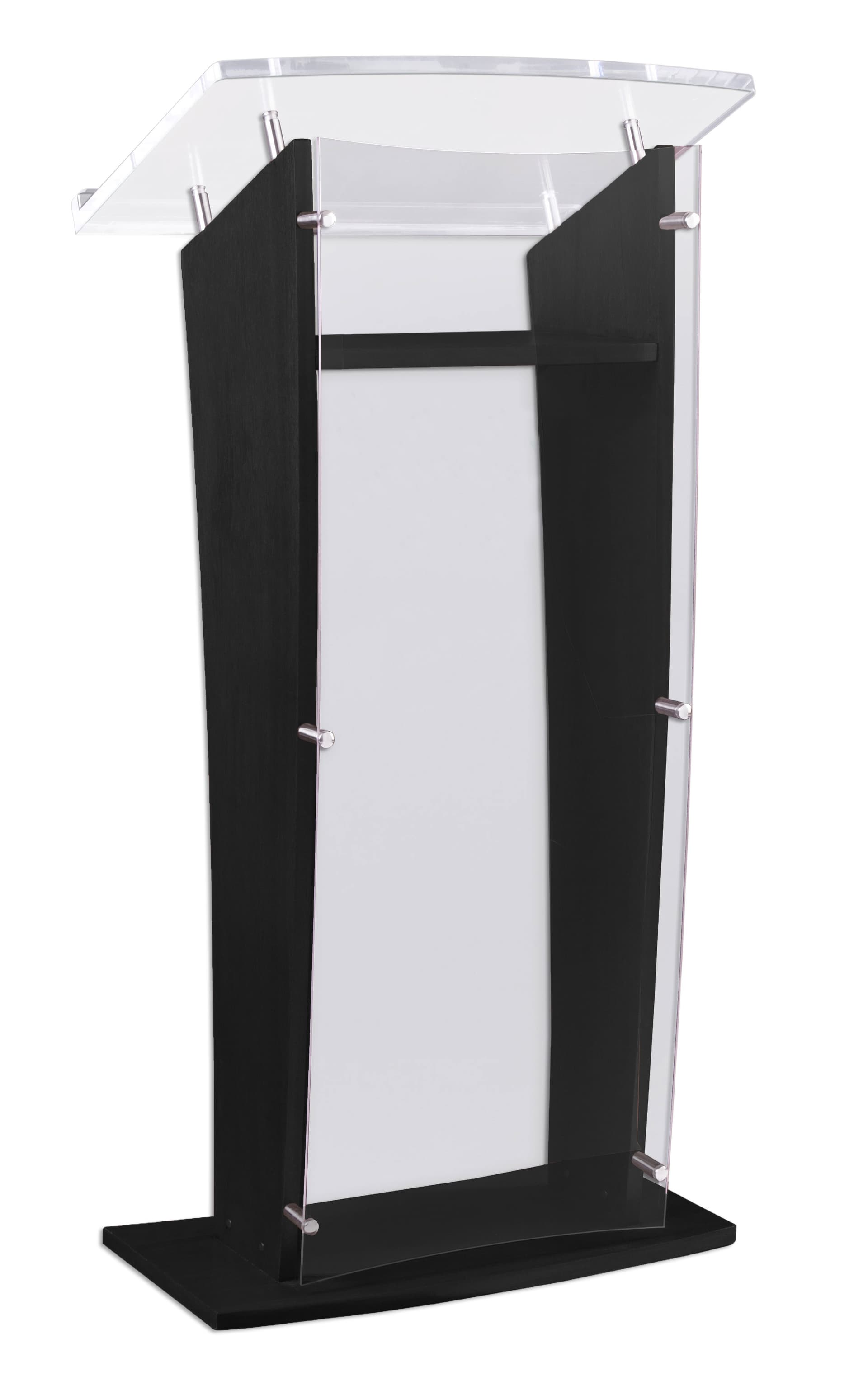 Public Speaking Stand | Silver Standoffs | Displays2Go