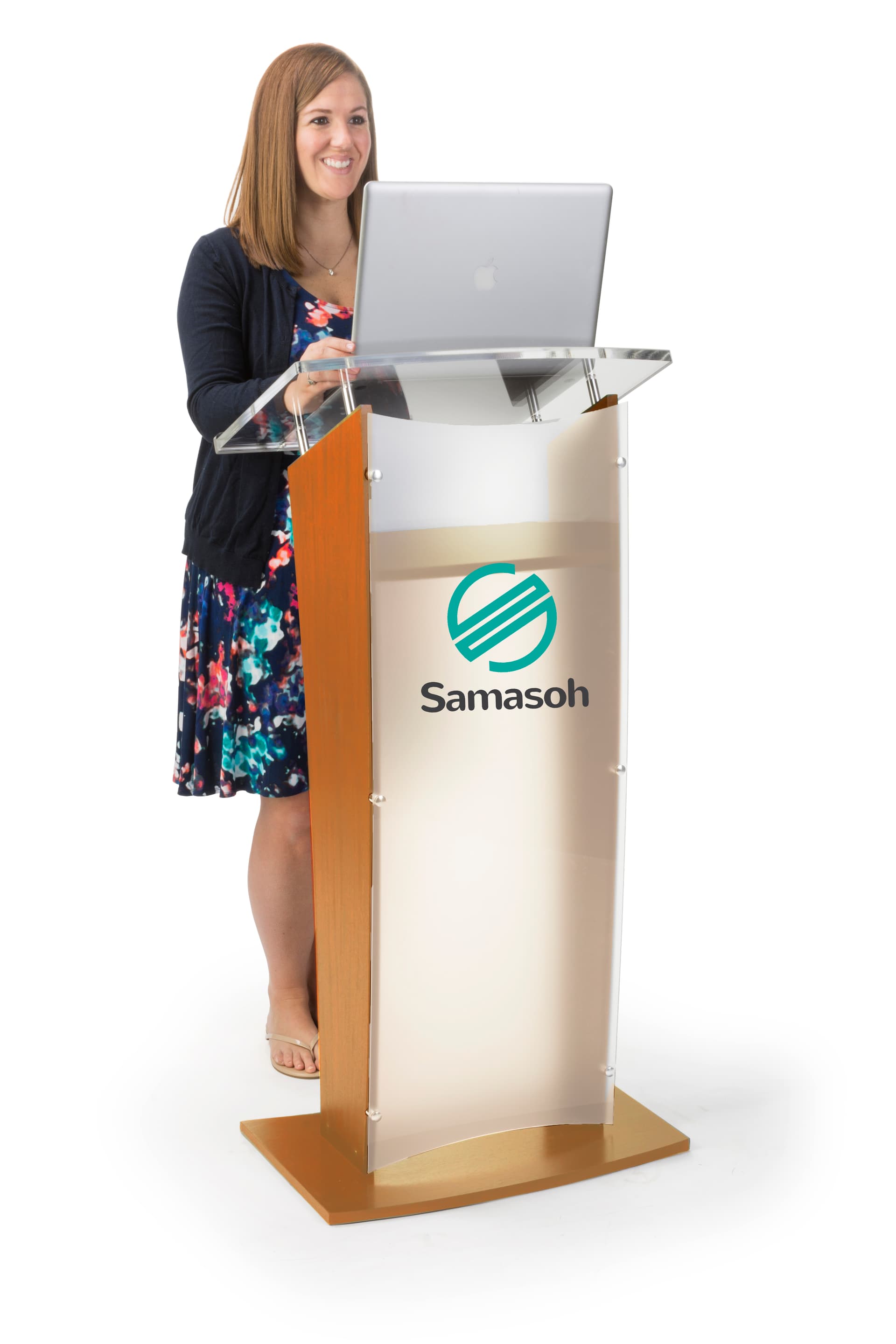 Customized Public Speaking Lectern | 2-Color Customization | Displays2Go