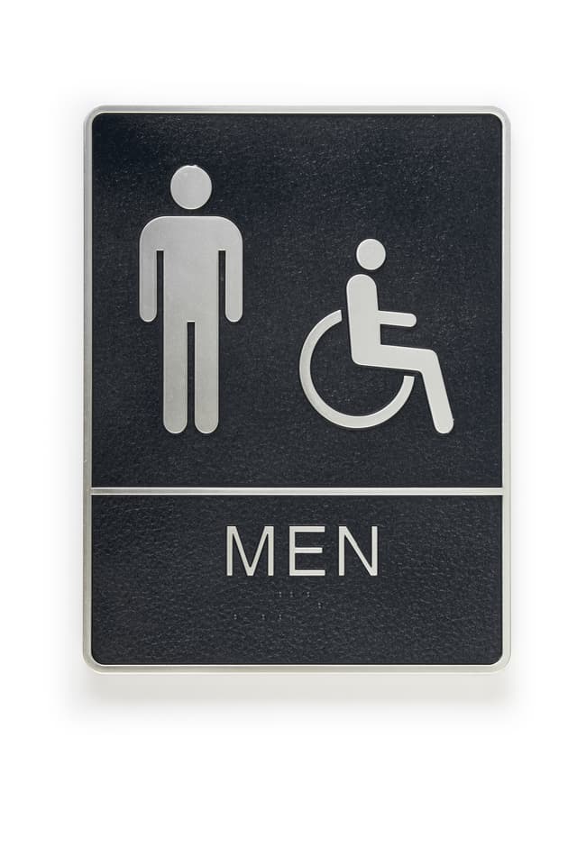 These Men's Restroom Signs are In Stock Now! This Signage is ADA ...
