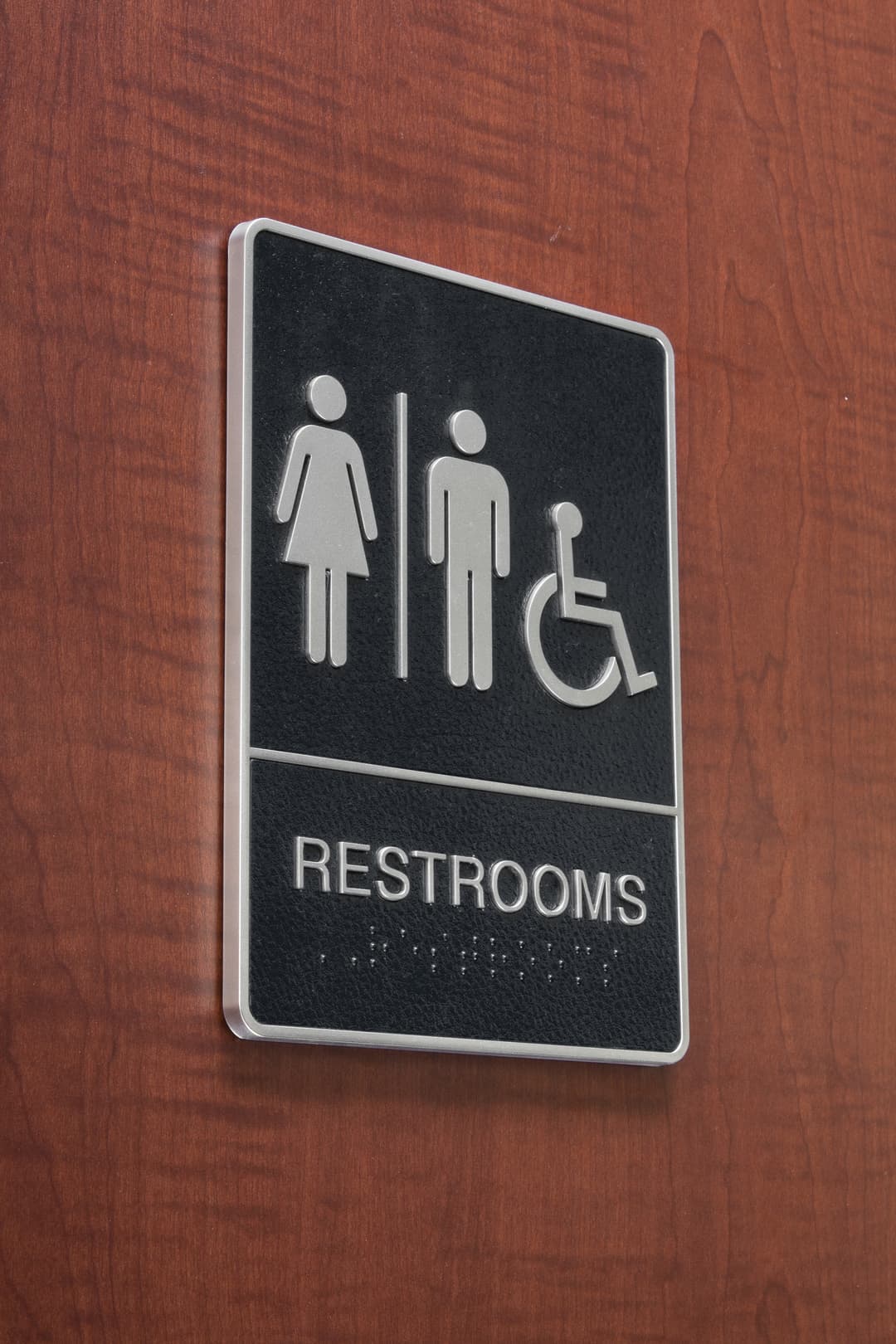ADA restroom sign in stock now! Meet ADA standards with this bathroom ...