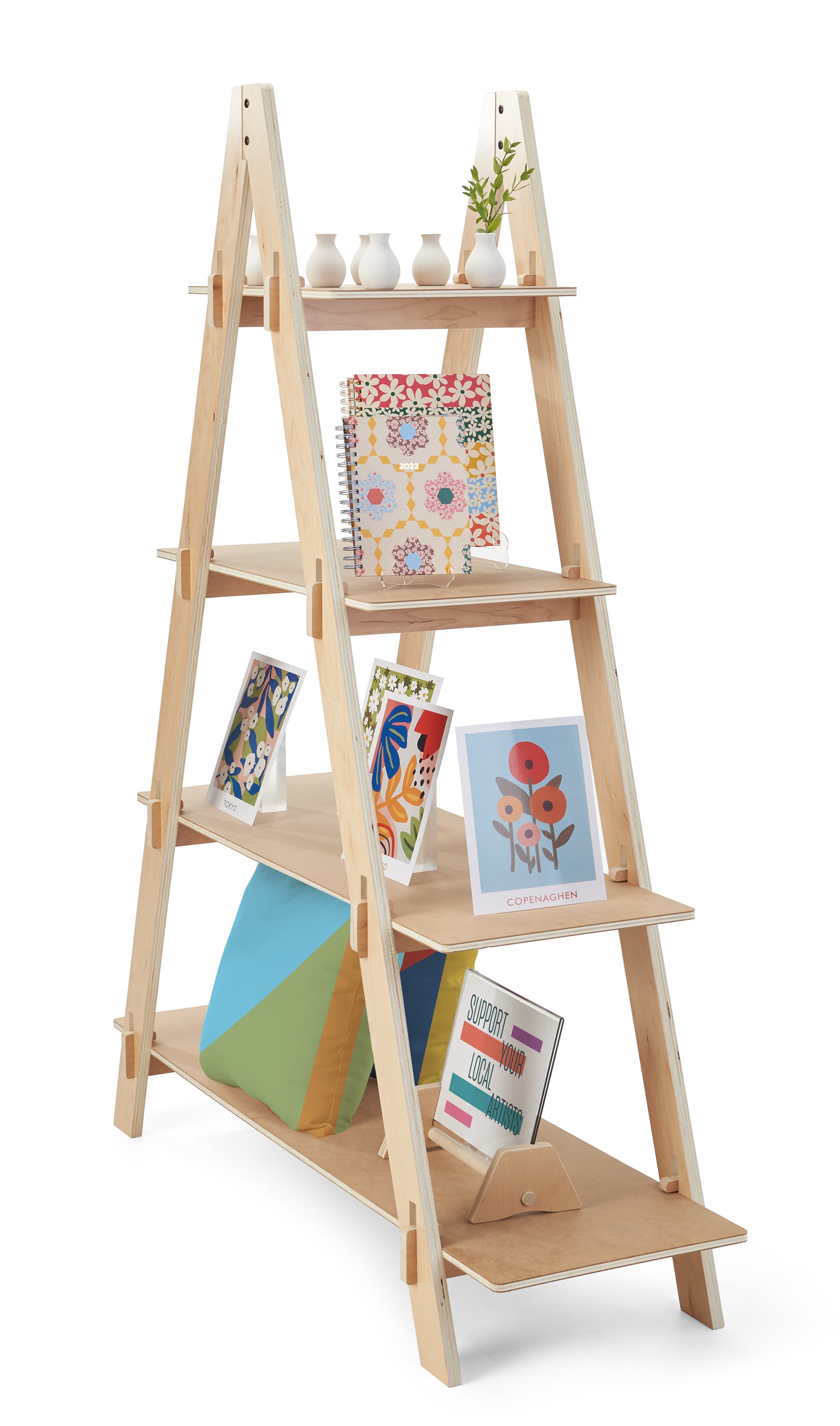 A Frame Shelf | 4-Tiered Shelving with Flat-Pack Design | Displays2Go