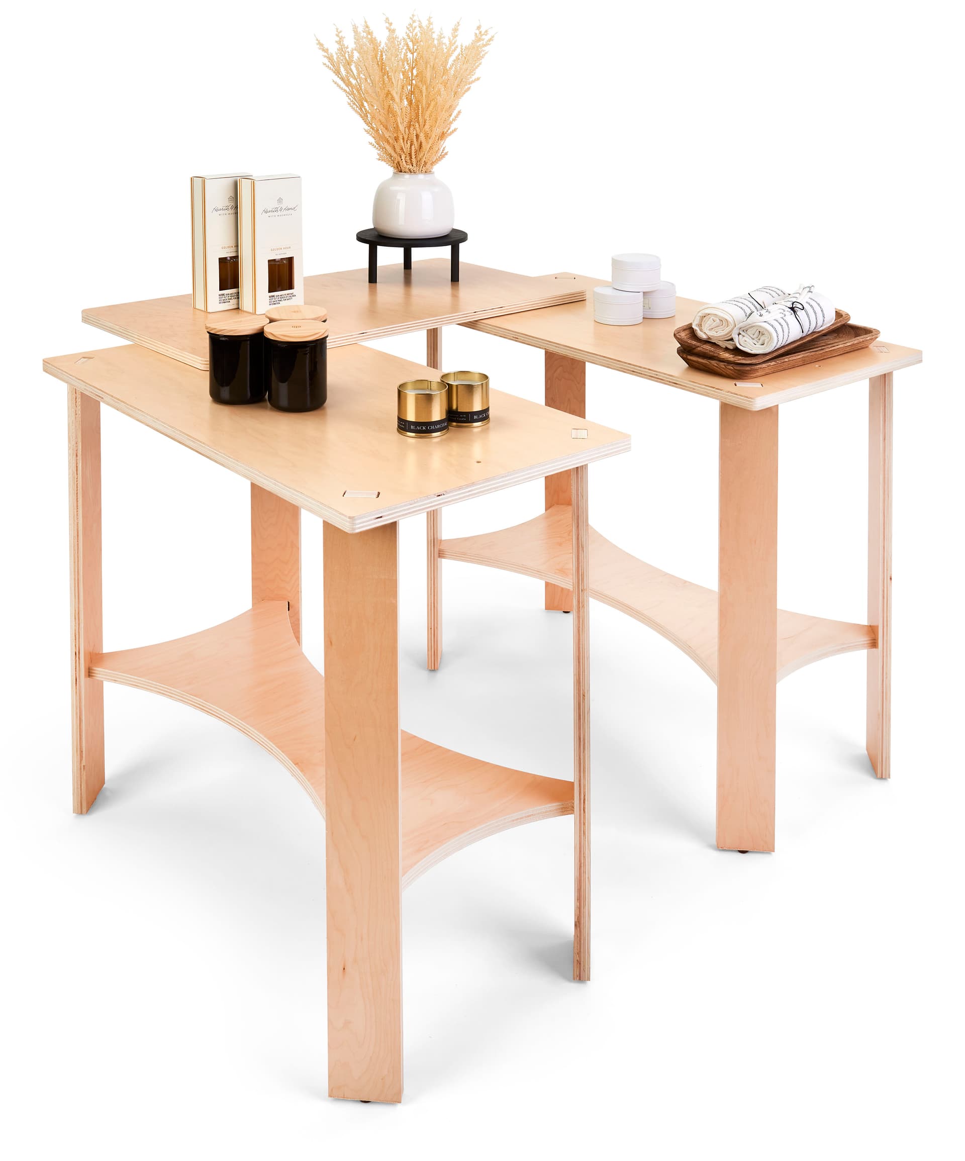 Collapsible Wooden Display Tables | 82" Long Tabletop | Displays2Go