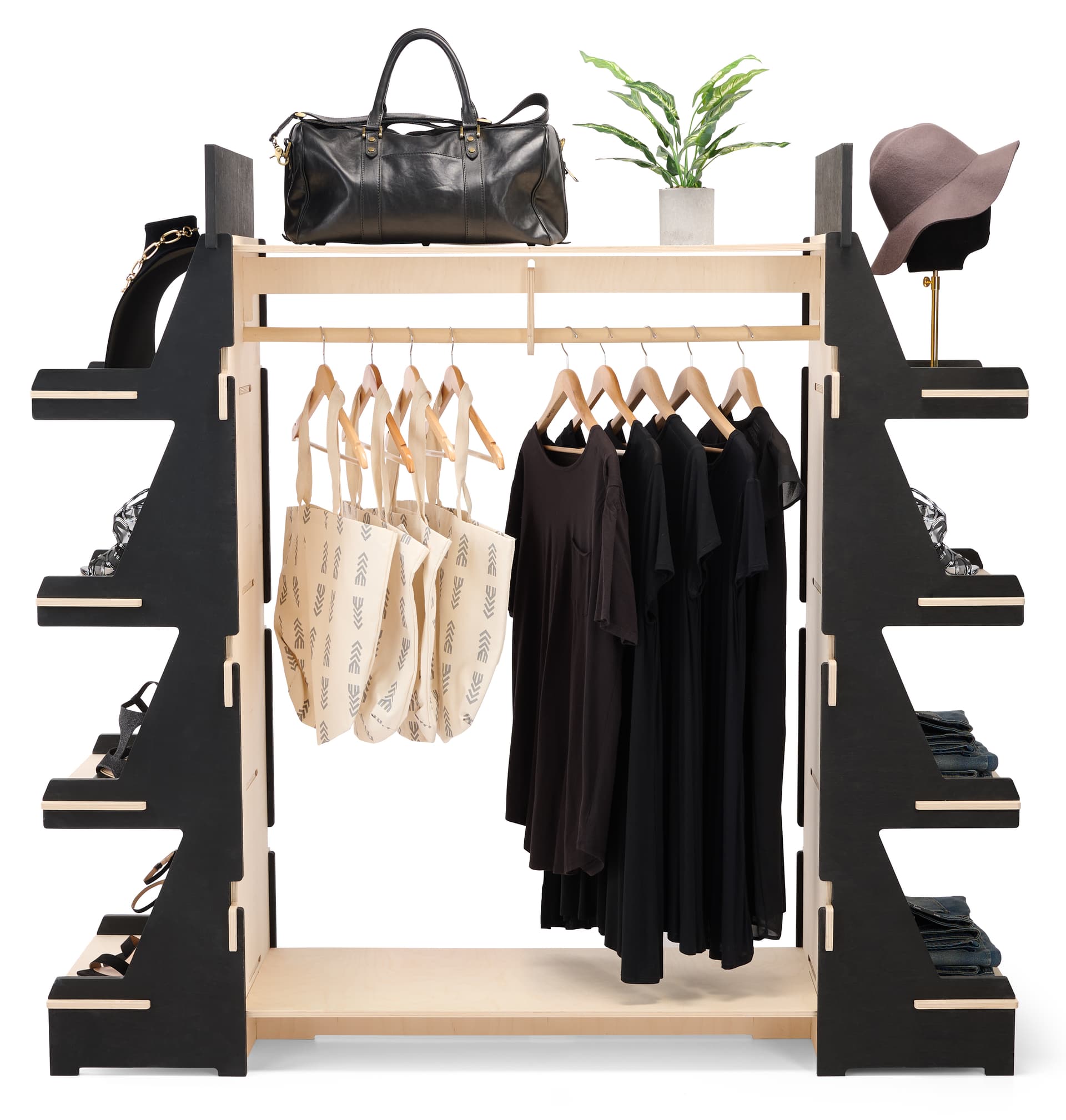 Clothing Rack with Shelves | Sustainable and Contemporary Design ...