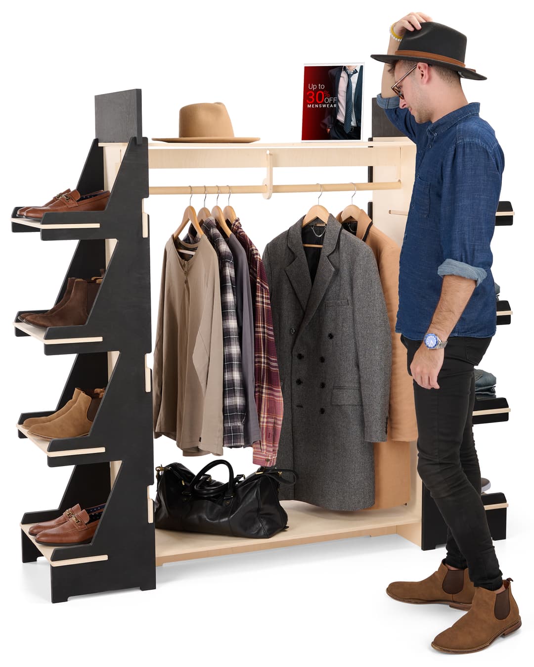 Clothing Rack with Shelves | Sustainable and Contemporary Design ...