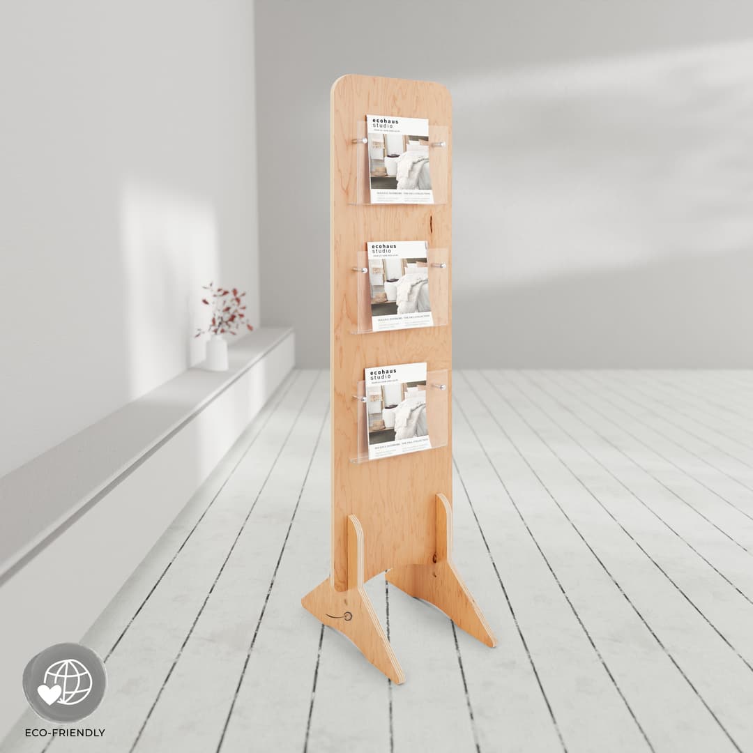 Knockdown Wood Literature Stand | Double-Sided Design | Displays2Go