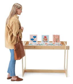 Wooden Retail Dump Table | Eco-Friendly Poplar Wood | Displays2Go