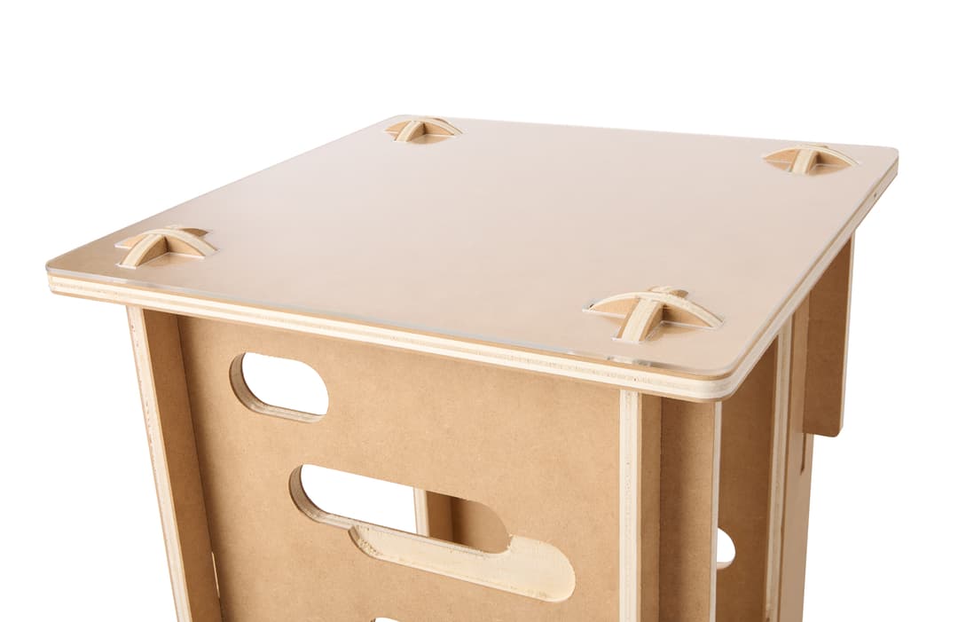 30" Collapsible Pedestal | 15.5" Square Acrylic Tabletop | Displays2Go
