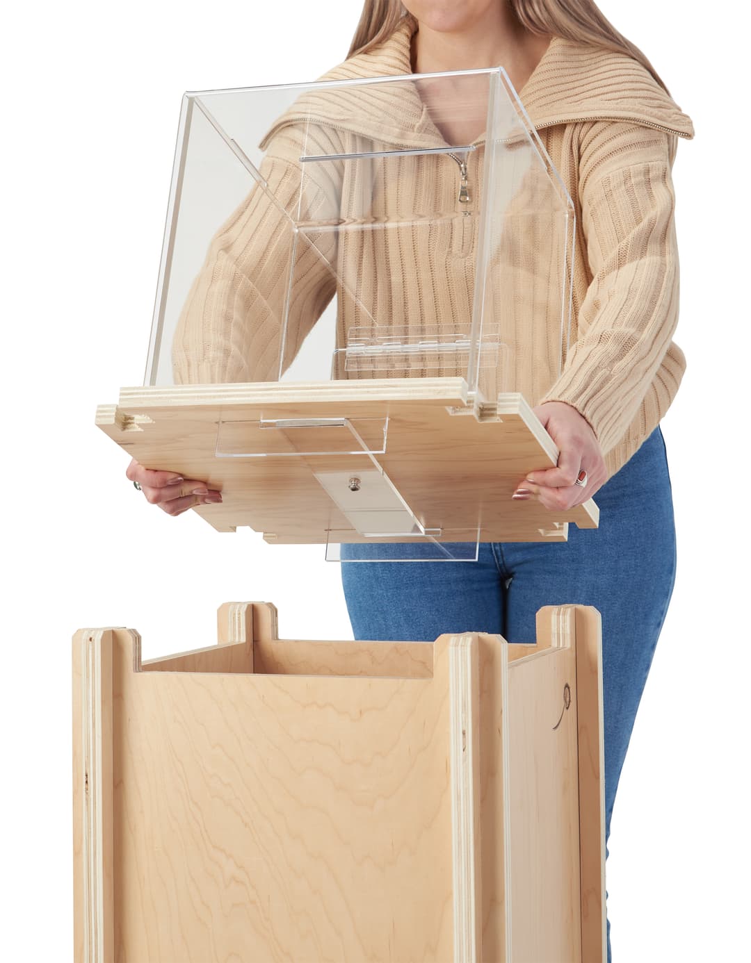 Floor Standing Donation Box | Eco-Friendly Made in USA Design | Displays2Go