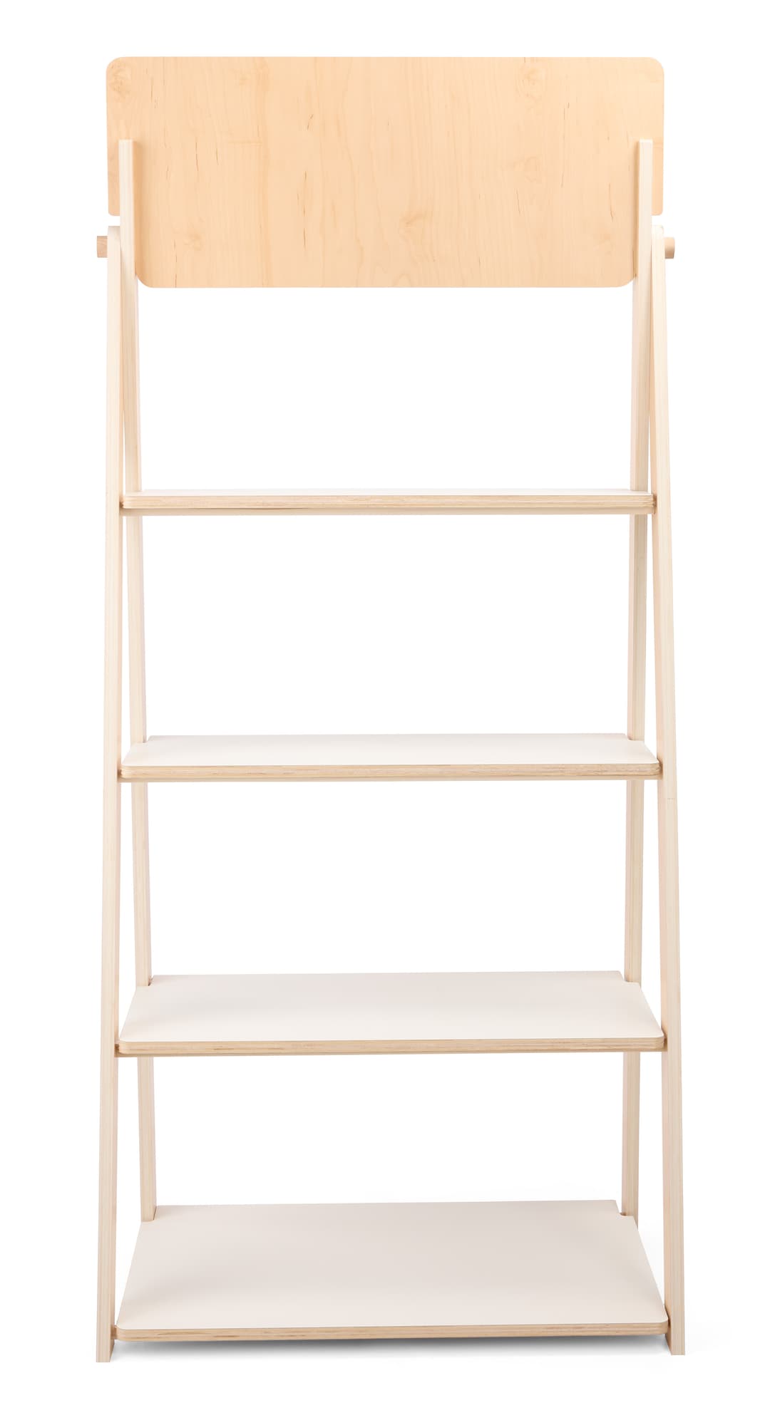 White Ladder Shelves | 4 Tier Multi-Level Display | Displays2Go